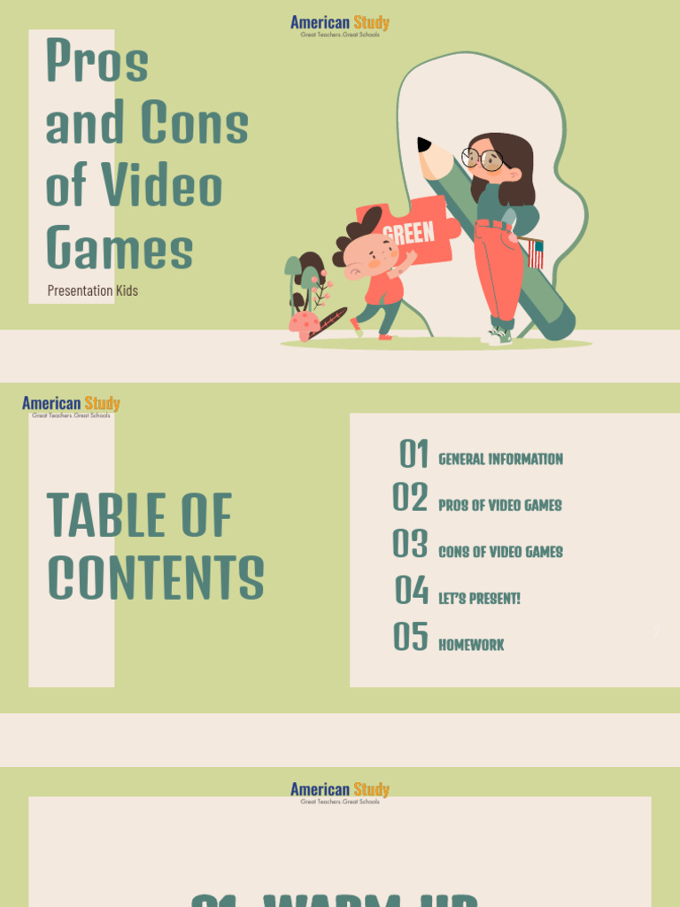 Presentation Kids - Lesson - Pros and Cons of Video Games | PDF | Video ...
