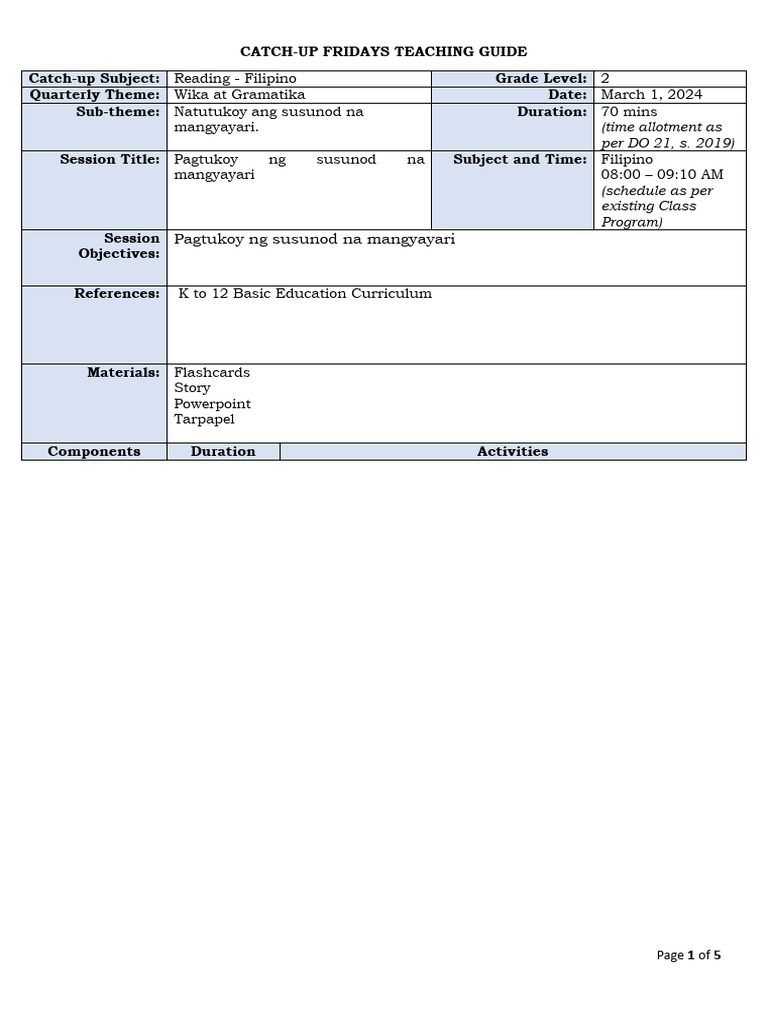 Grade2 Filipino Reading Catch Up Friday Pdf