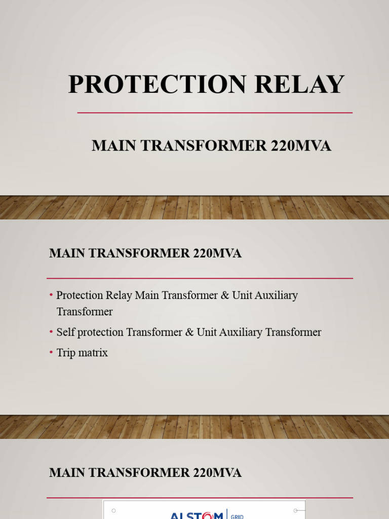 Protection Relay of Main Transformers | PDF | Transformer | Relay