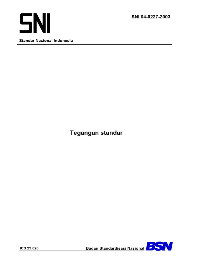 SNI - Tegangan Standard | PDF