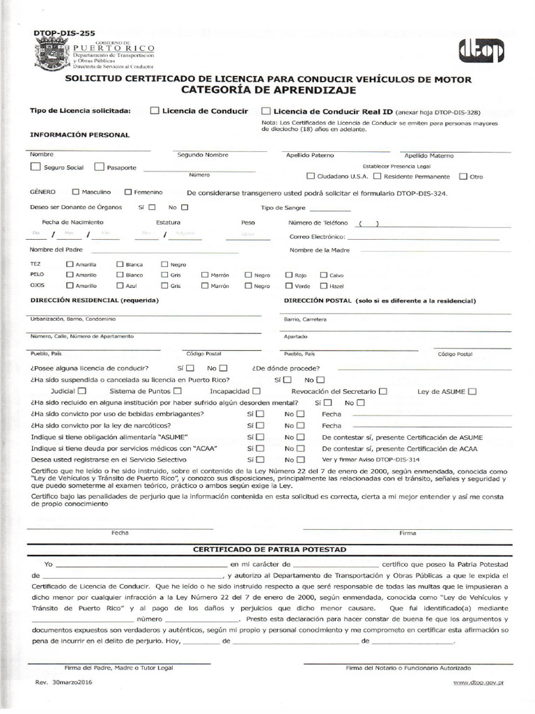 Formularios Cesco | PDF | Licencia de conducir