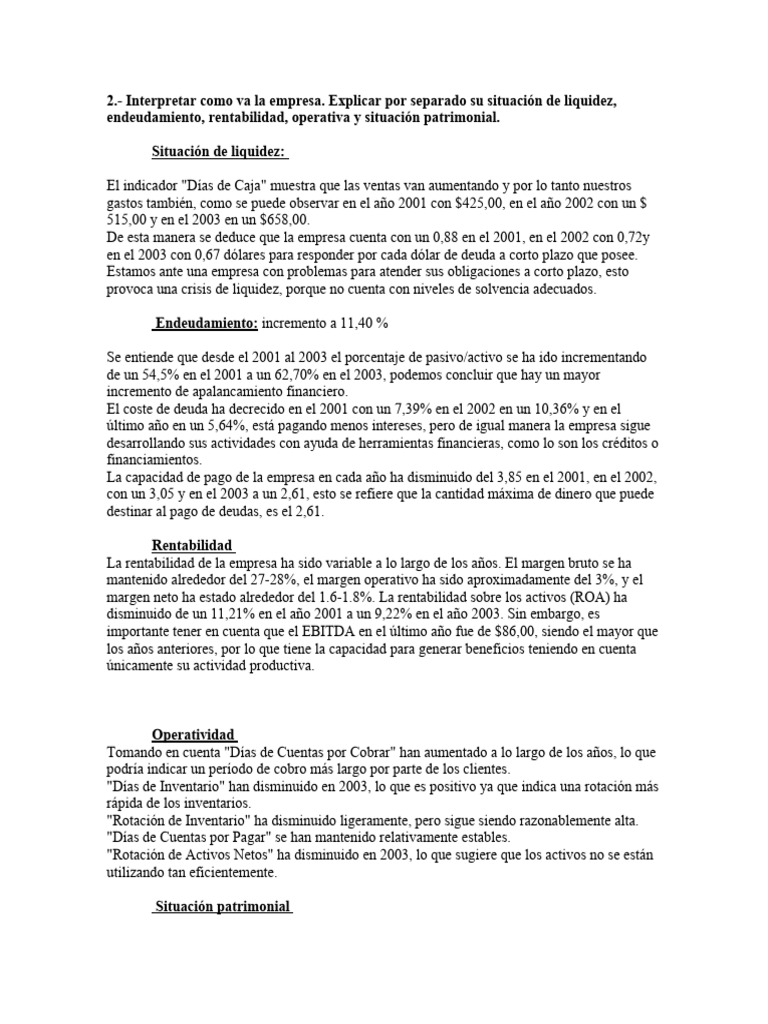 Preguntas | PDF | Rentabilidad sobre recursos propios | Deuda