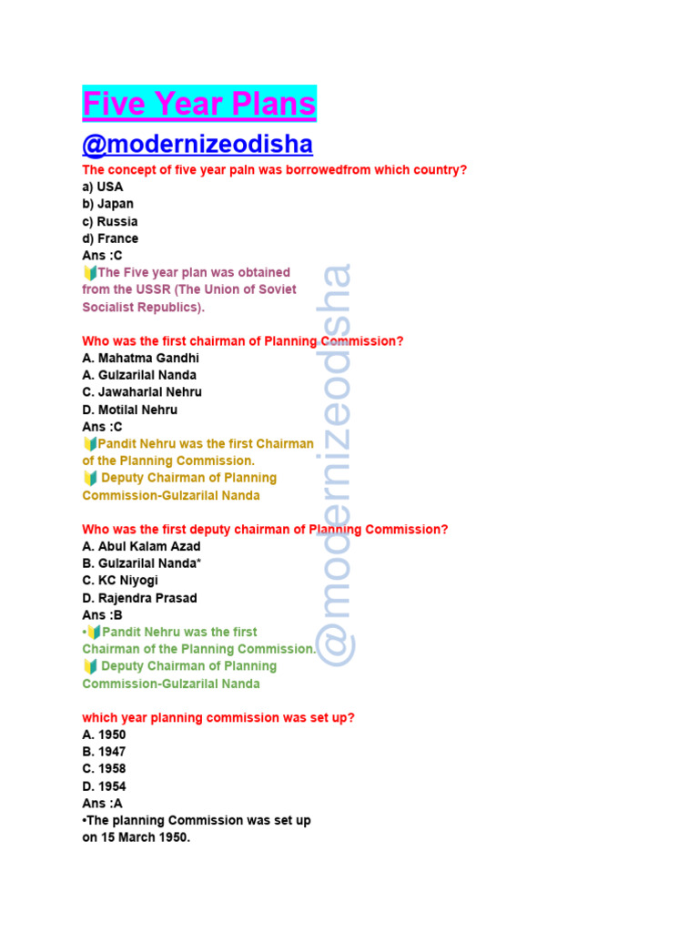 Five Year Plan | PDF | Economies | Economy Of India
