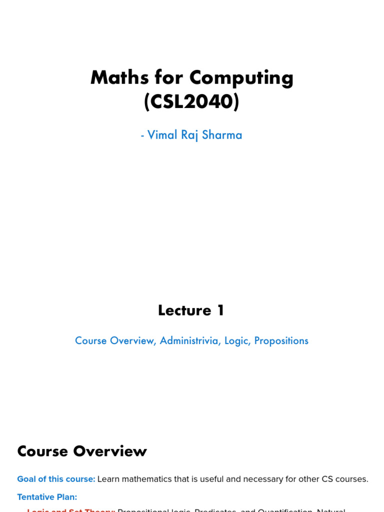 Lecture 1 Pdf Mathematical Proof Proposition