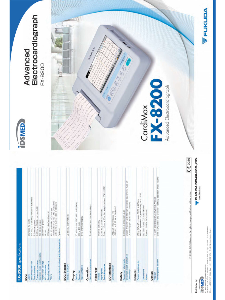 Brosur - Fukuda Denshi Advanced Electrocardiograph (ECG) FX-8200 | PDF