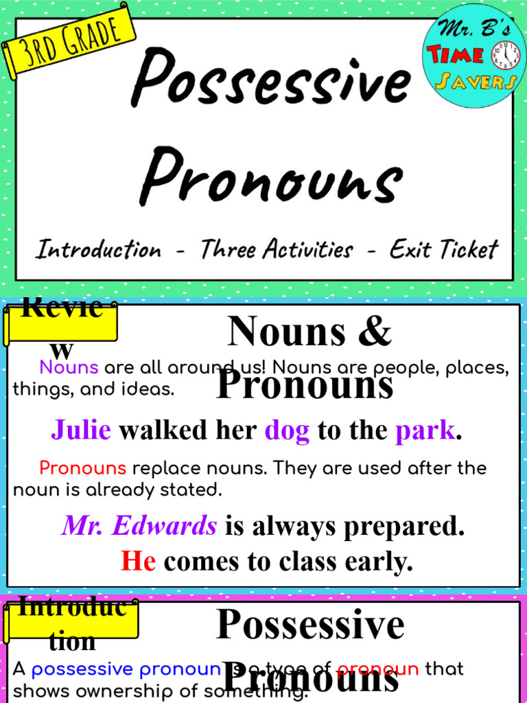 FREE Lesson - Possessive Pronouns (3.11dvii) | PDF | Pronoun | Noun