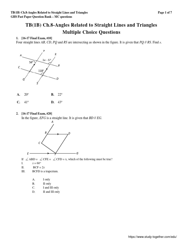 Good Hope School - 16 21 1B Ch.8 Angles Related To Straight Lines and ...