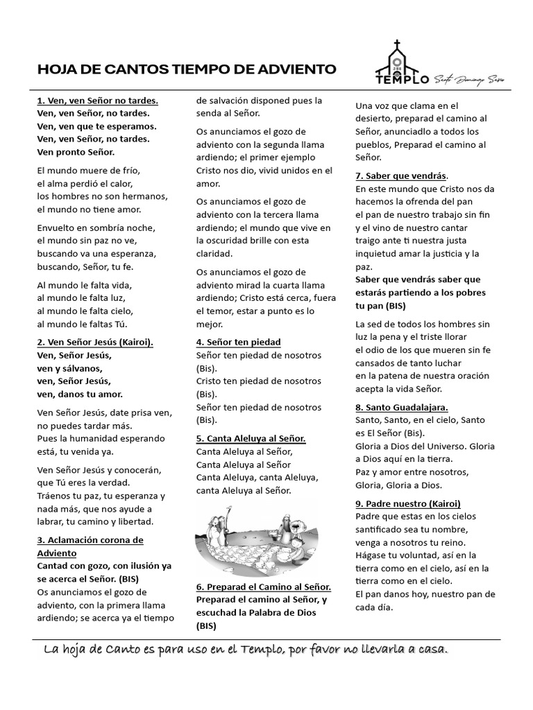 Hoja de Canto Adviento | PDF | Cristo (título) | Amor