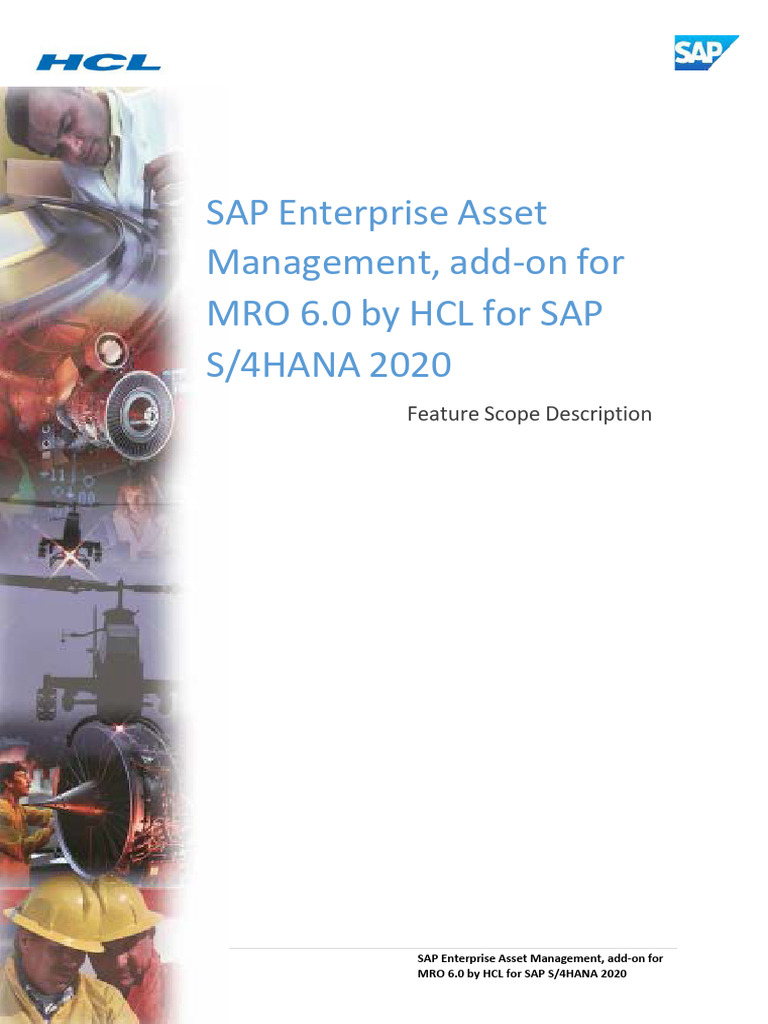 SAP Enterprise Asset Management Add-On For MRO 6.0 by HCL For SAP S4HANA 2020 Feature Scope ...