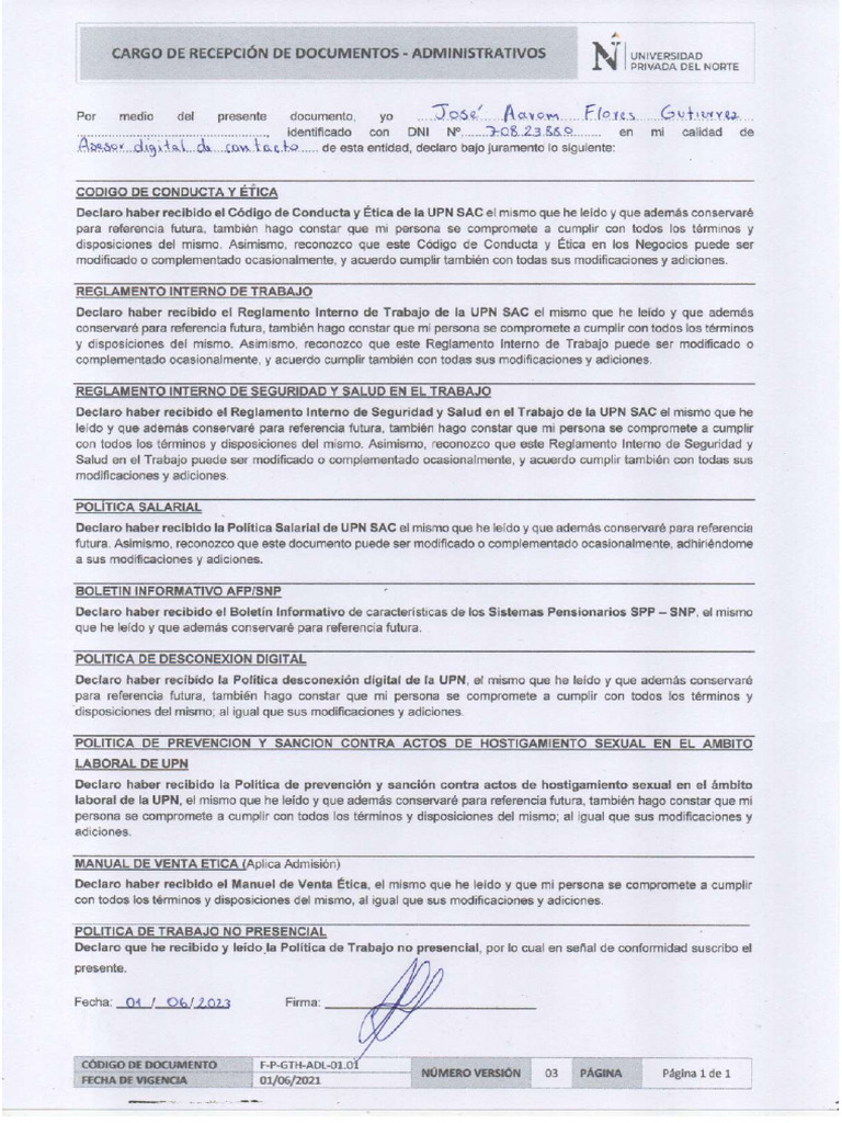 3. Cargo de recepcion de documentos | PDF