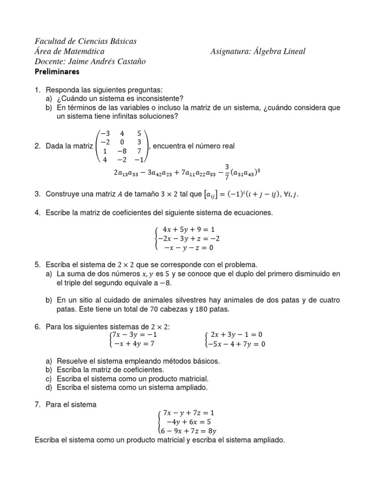 Matrices Escalonadas PDF | Descargar gratis PDF | Matriz (Matemáticas ...