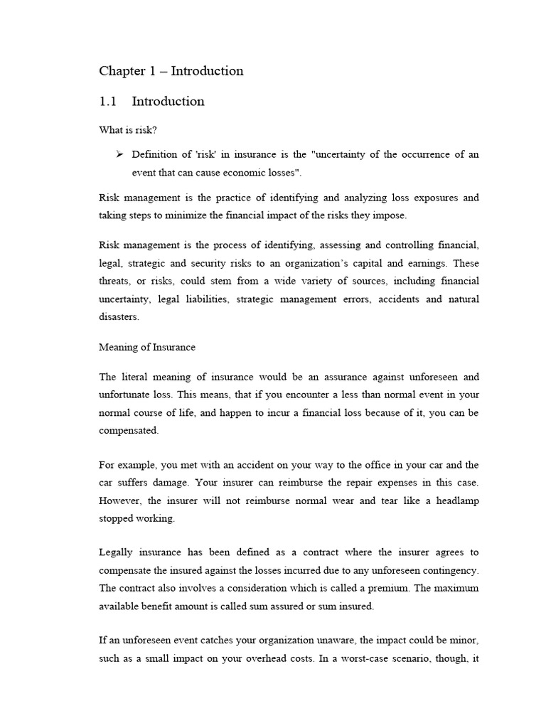 Chapter 1 - Introduction | PDF | Risk Management | Risk Chapter 1 - Introduction | PDF | Risk Management | Risk