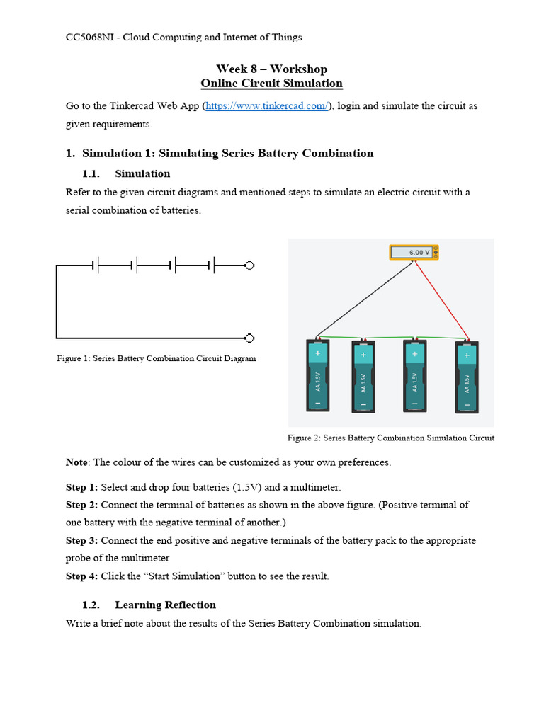 Circuit Simulations: Series & Parallel Batteries | PDF | Electrical ...