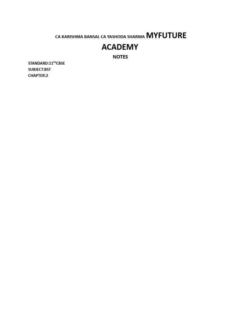 Chapter 2 BST Notes | Download Free PDF | Partnership | Sole Proprietorship