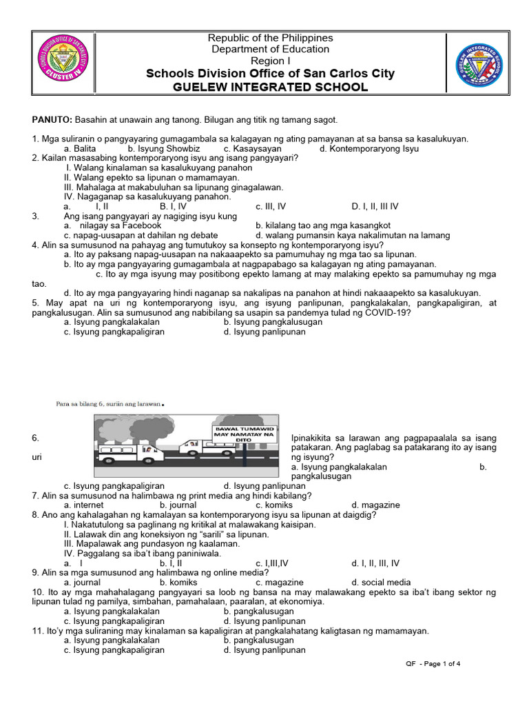 Q1 AP10 Exam TQ | PDF