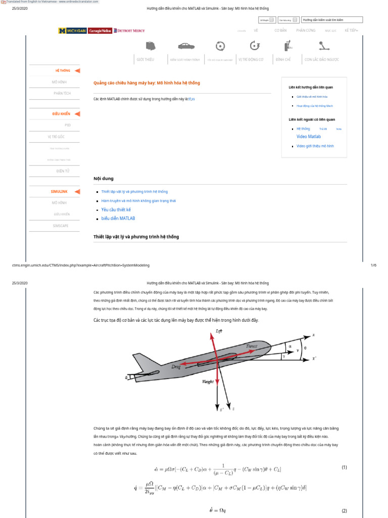 8 Control Tutorials For MATLAB and Simulink - Aircraft Pitch - System Modeling - En.vi | PDF
