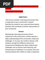 Teacher Reflection Form TRF 2024 | PDF | Teachers | Learning