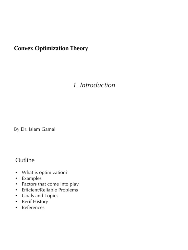 Lec 1 - Introduction | PDF | Mathematical Optimization | Linear Programming