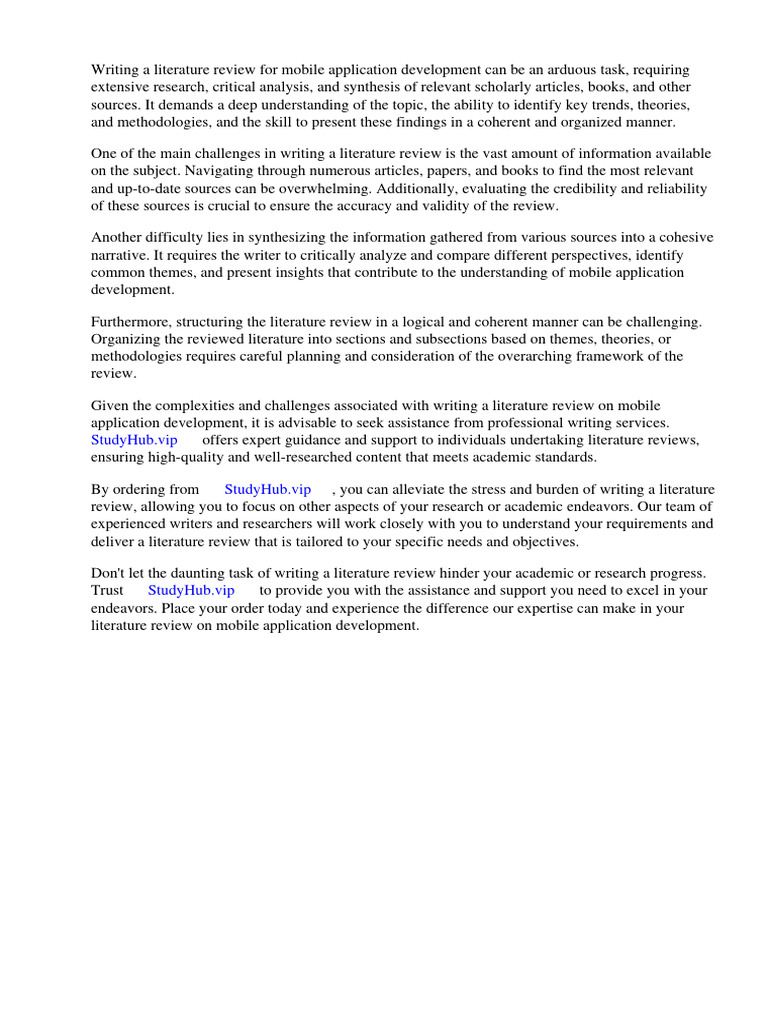 Literature Review Mobile Application Development Download Free Pdf Innovation Analytics