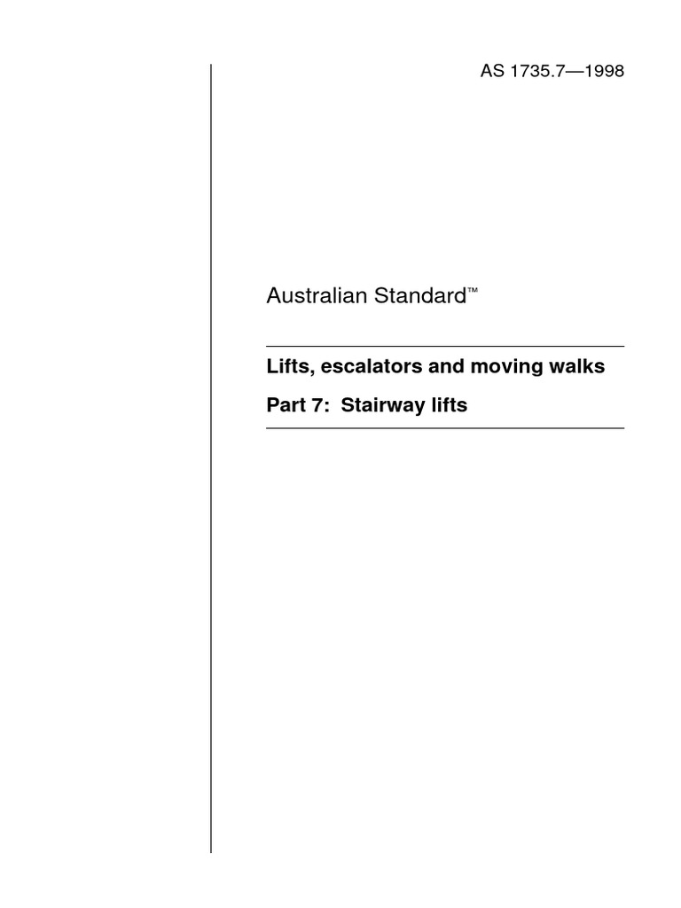 AS 1735.7-1998 Stairway Lifts | PDF | Belt (Mechanical) | Elevator