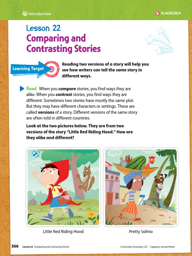 Comparing Stories Practice Pages | PDF