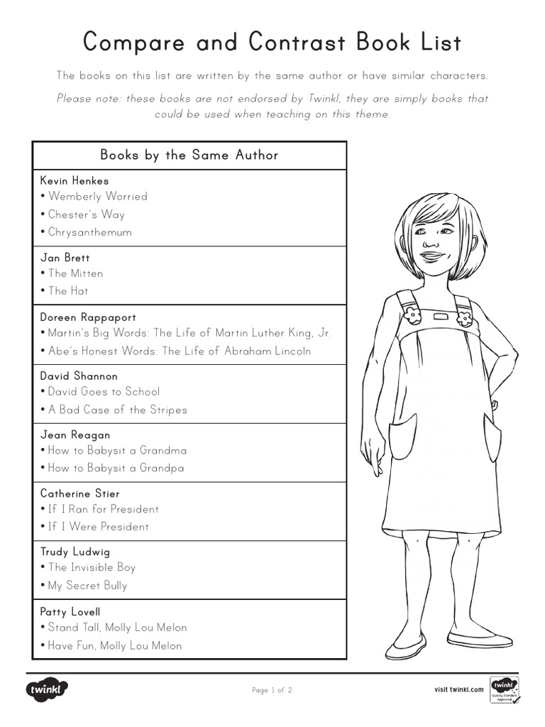 Us2 e 137 Comparing and Contrasting Stories Book List English | PDF ...