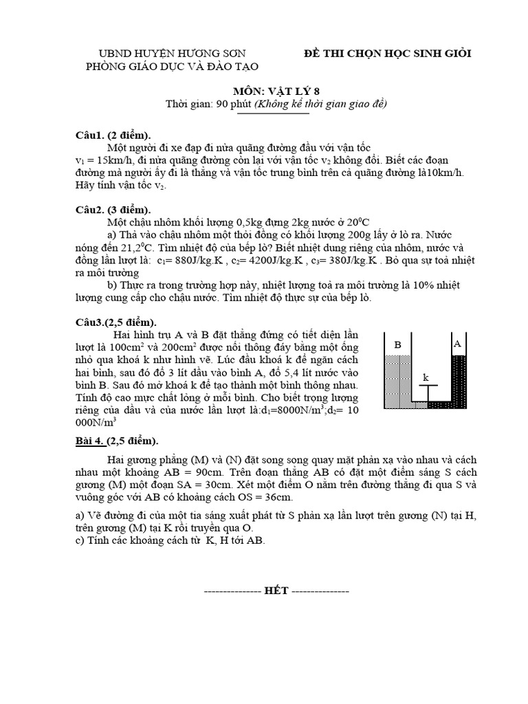 Vat Ly 8 - HSG - 4 | PDF