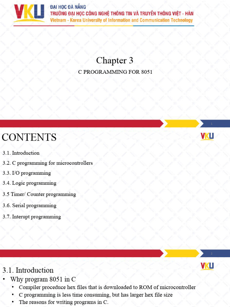 Chapter 3 C Programming for 8051 2023 | PDF | Computer Data | Integrated Circuit