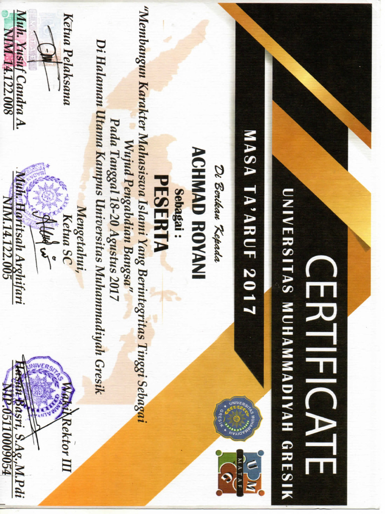 Sertifikat Mataf | PDF