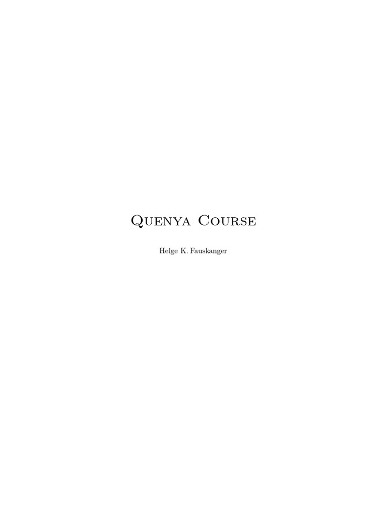 Quenya Elvish Language Course Tolkien | PDF | Grammatical Tense | Verb