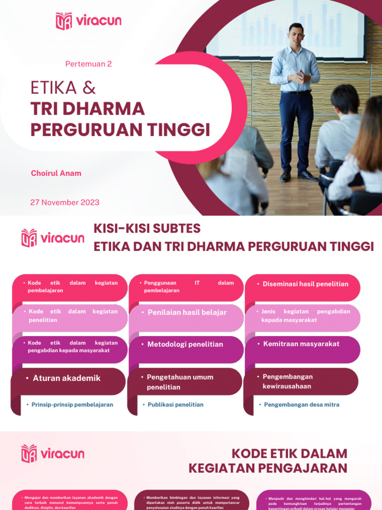 Etika dan Tri Dharma Perguruan Tinggi | PDF