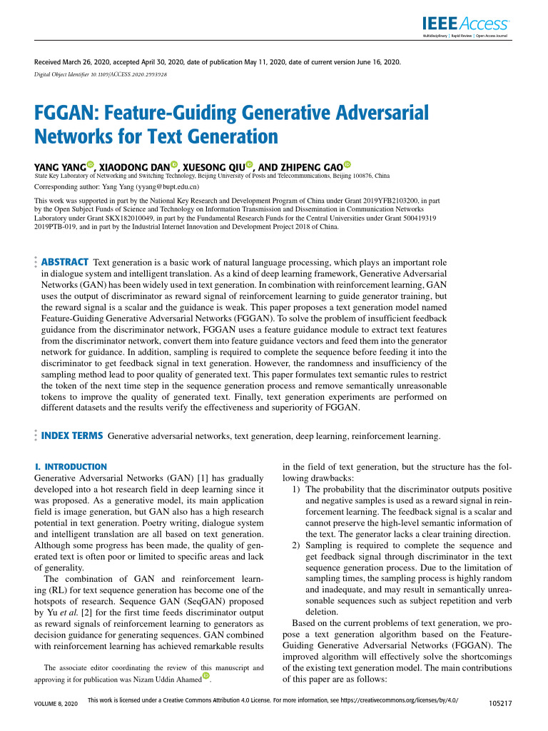 FGGAN Feature-Guiding Generative Adversarial Networks For Text Generation | PDF | Applied ...