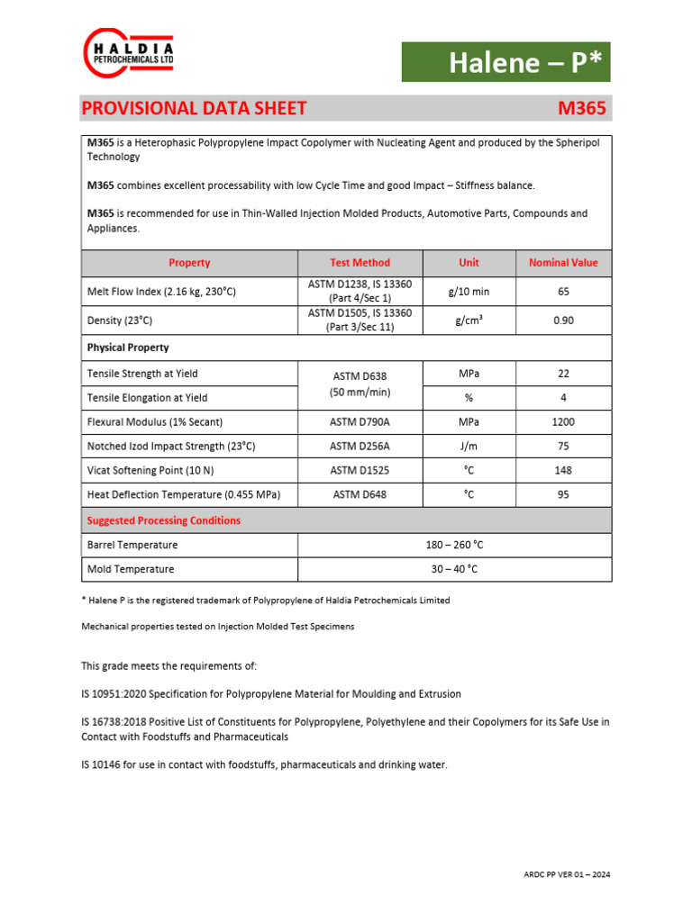 PDS M365 | PDF | Materials | Applied And Interdisciplinary Physics
