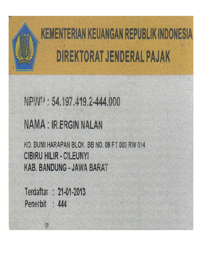 NPWP | PDF