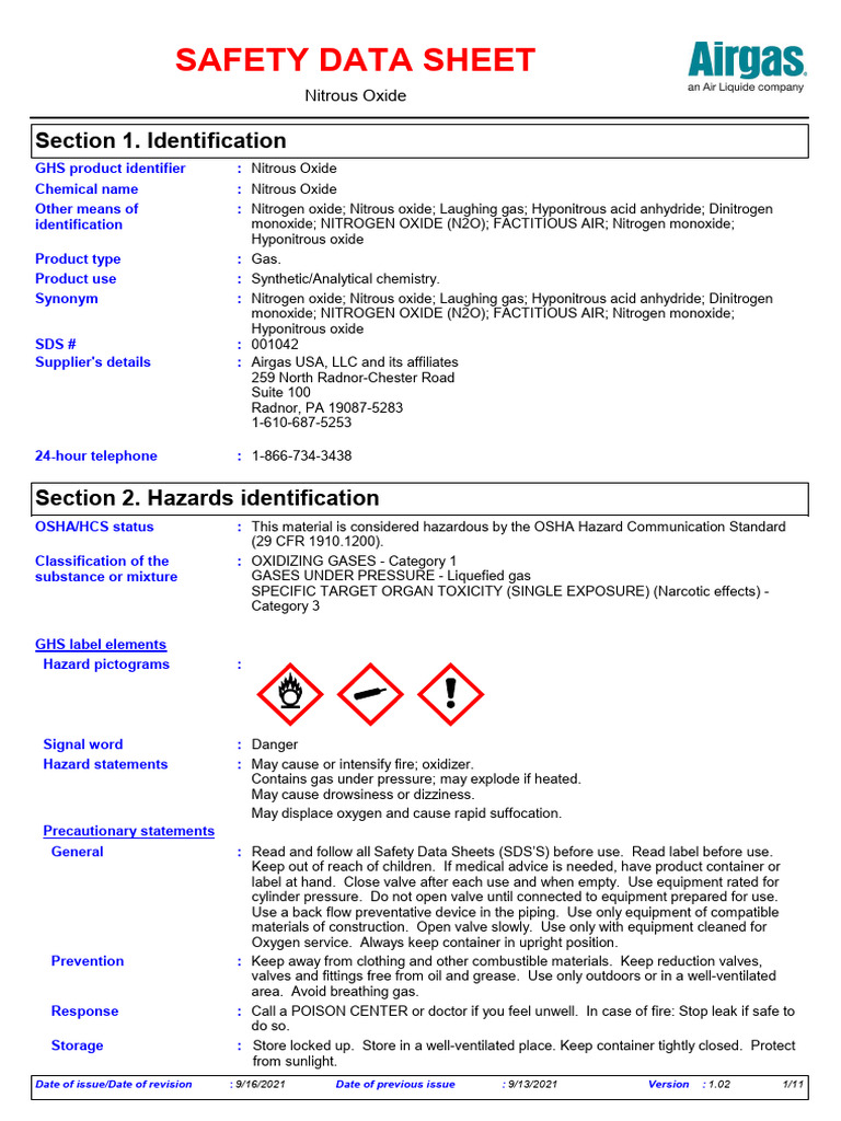 Nitrous Oxide | Download Free PDF | Nitrous Oxide | Nitrogen