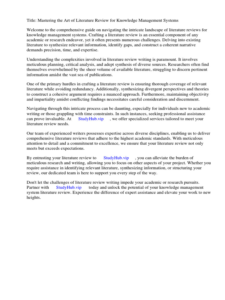 Knowledge Management System Literature Review | PDF | Knowledge Management | Competitive Advantage