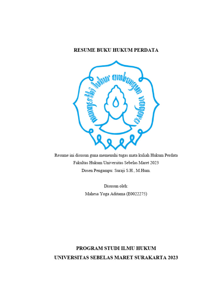 Resume Hukum Perdata 2023 | PDF | Karier & Perkembangan | Hukum