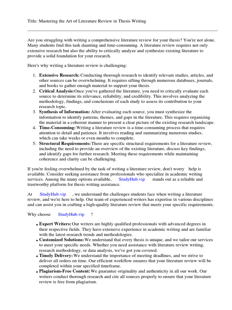 Review of Related Literature in Thesis Sample | PDF | Thesis | Essays