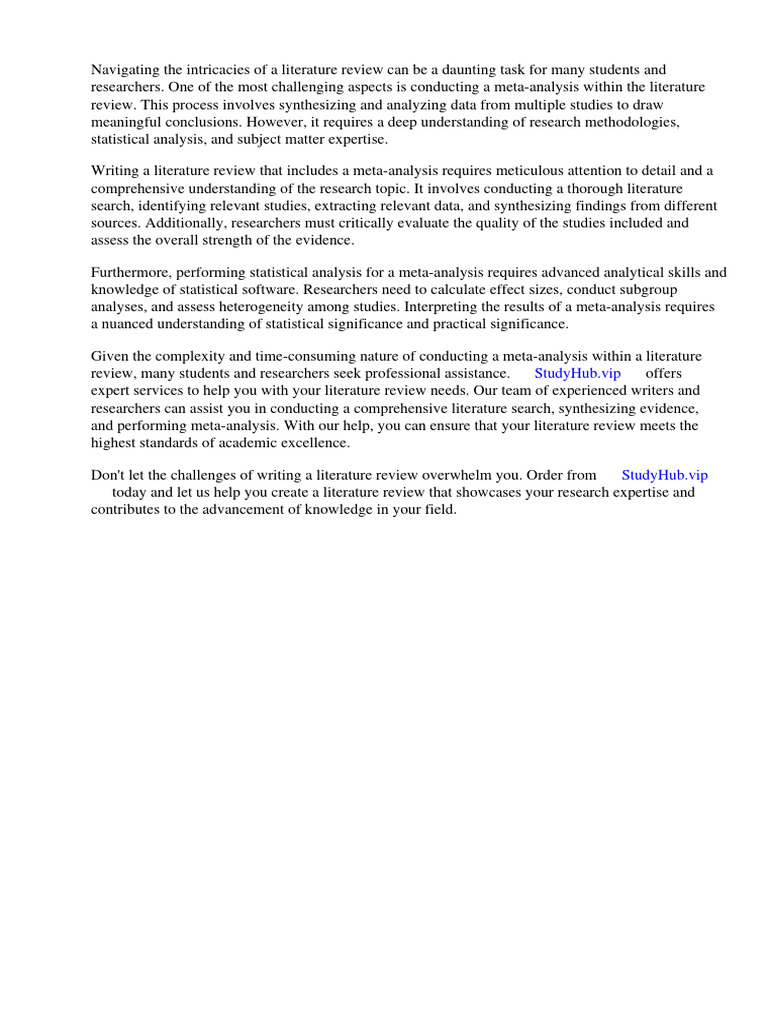 Meta Analysis in Literature Review | PDF | Systematic Review | Meta Analysis