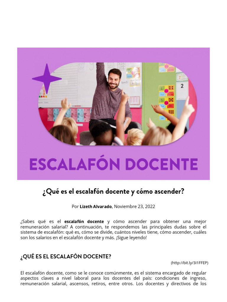 ¿Qué Es El Escalafón Docente y Cómo Ascender - Poliverso Blog | PDF | Licenciatura | Maestros
