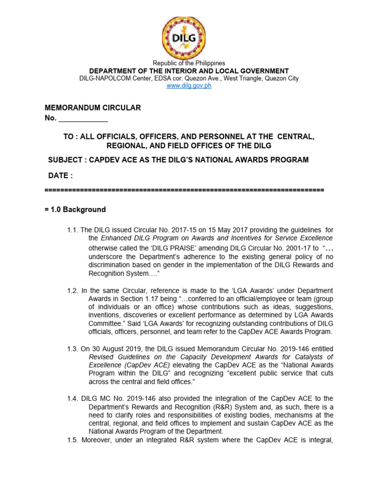 CapDev ACE Policy - 2023 (Draft) | PDF | Leadership | Evaluation