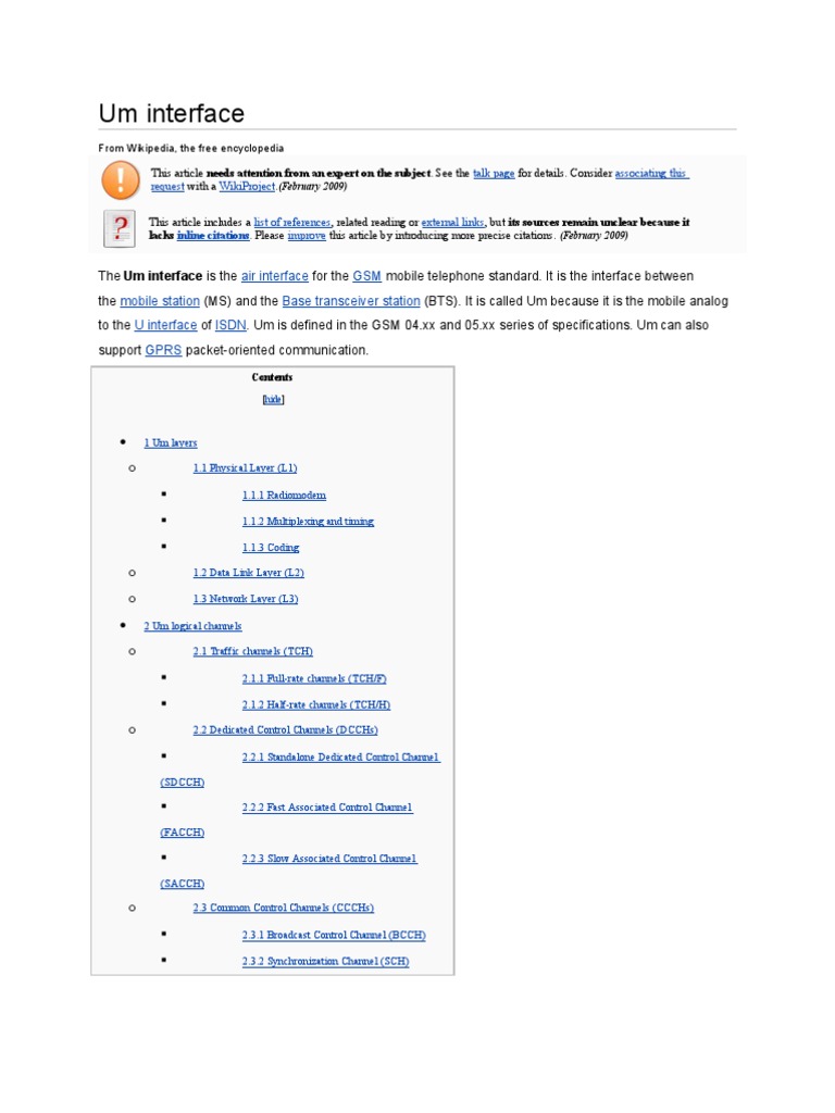 Um Interface | PDF | Mobile Telecommunications | Data Transmission