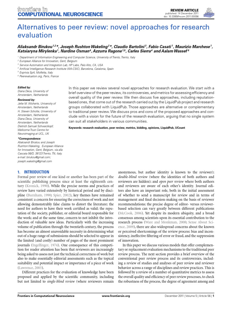 Fncom 05 00056 Pdf Peer Review Bias