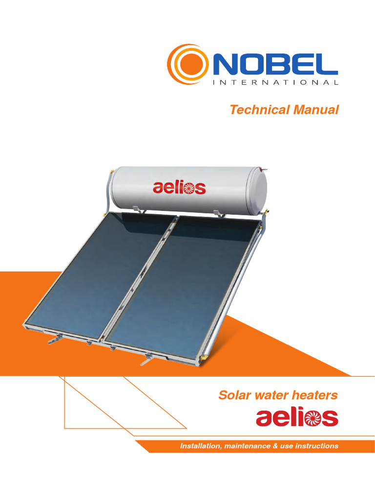 Nobel Solar Water Heater Manual | PDF | Water Heating | Solar Energy