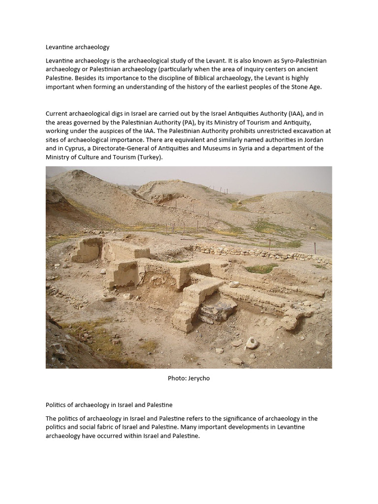 Levantine Archaeology | PDF | Levant | Israel