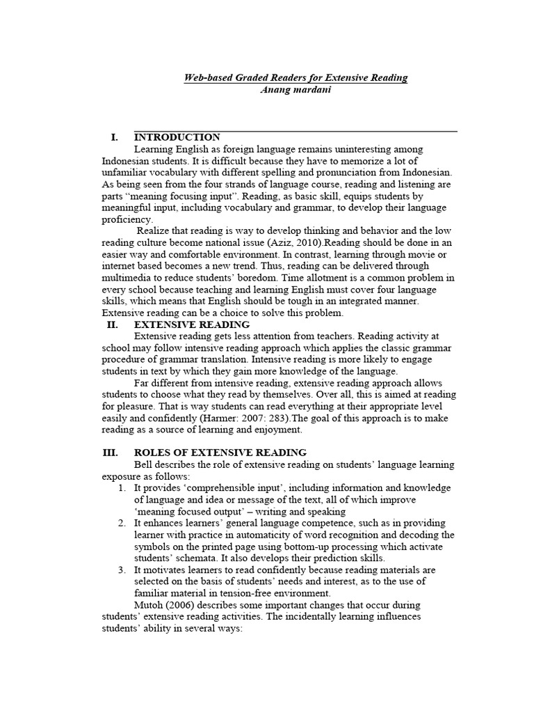 Web Based Graded Readers For Extensive R | PDF | Learning | Cognition