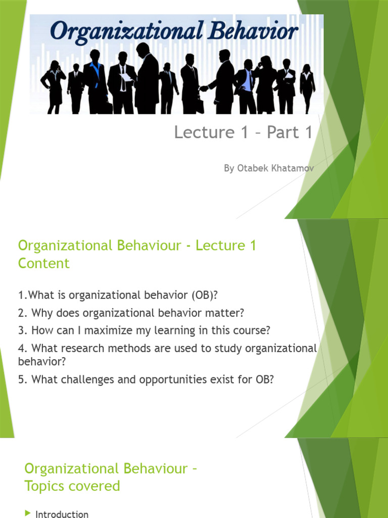 Organizational Behaviour - 1-1 | PDF | Organizational Behavior | Cognition