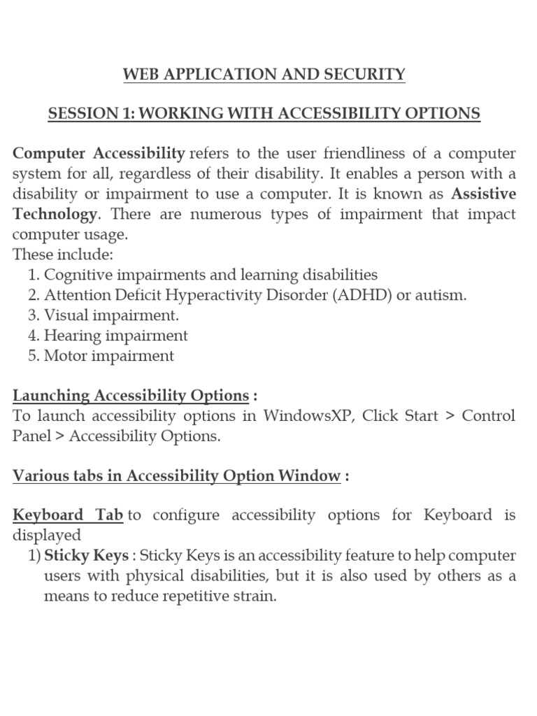 Accessibility and Networking Basics | PDF | Internet Access | Computer ...