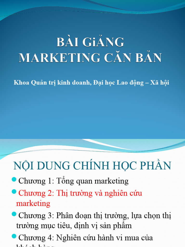 BÀI GiẢNG MKTCB (Autosaved) (Autosaved) | PDF