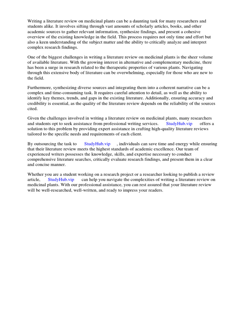 Literature Review Medicinal Plants | PDF | Literature Review | Ayurveda Literature Review Medicinal Plants | PDF | Literature Review | Ayurveda
